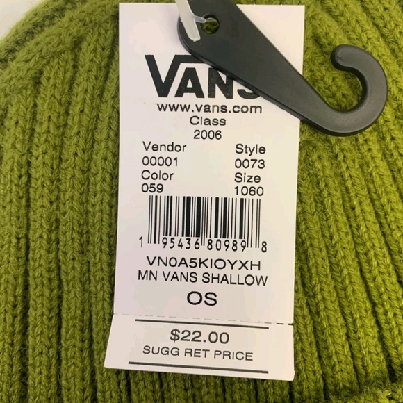 Vans | Accessories | Vans Mn Vams Shallow Cap Beanie Hat Green Winter ...